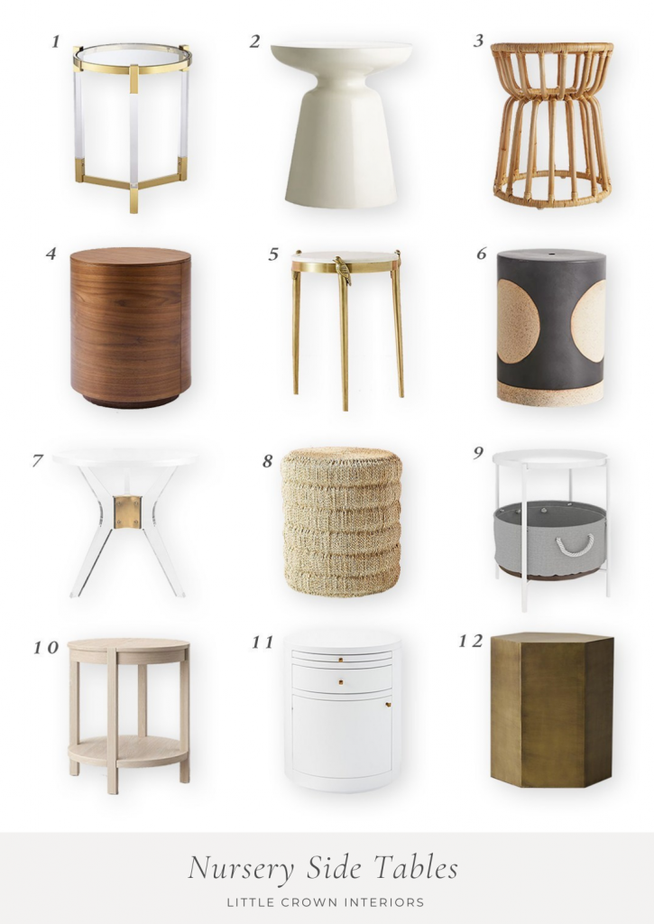 My Favorite Side Tables for the Nursery - Little Crown Interiors